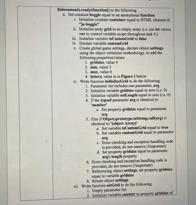 Solved v. Create global game settings, declare object | Chegg.com