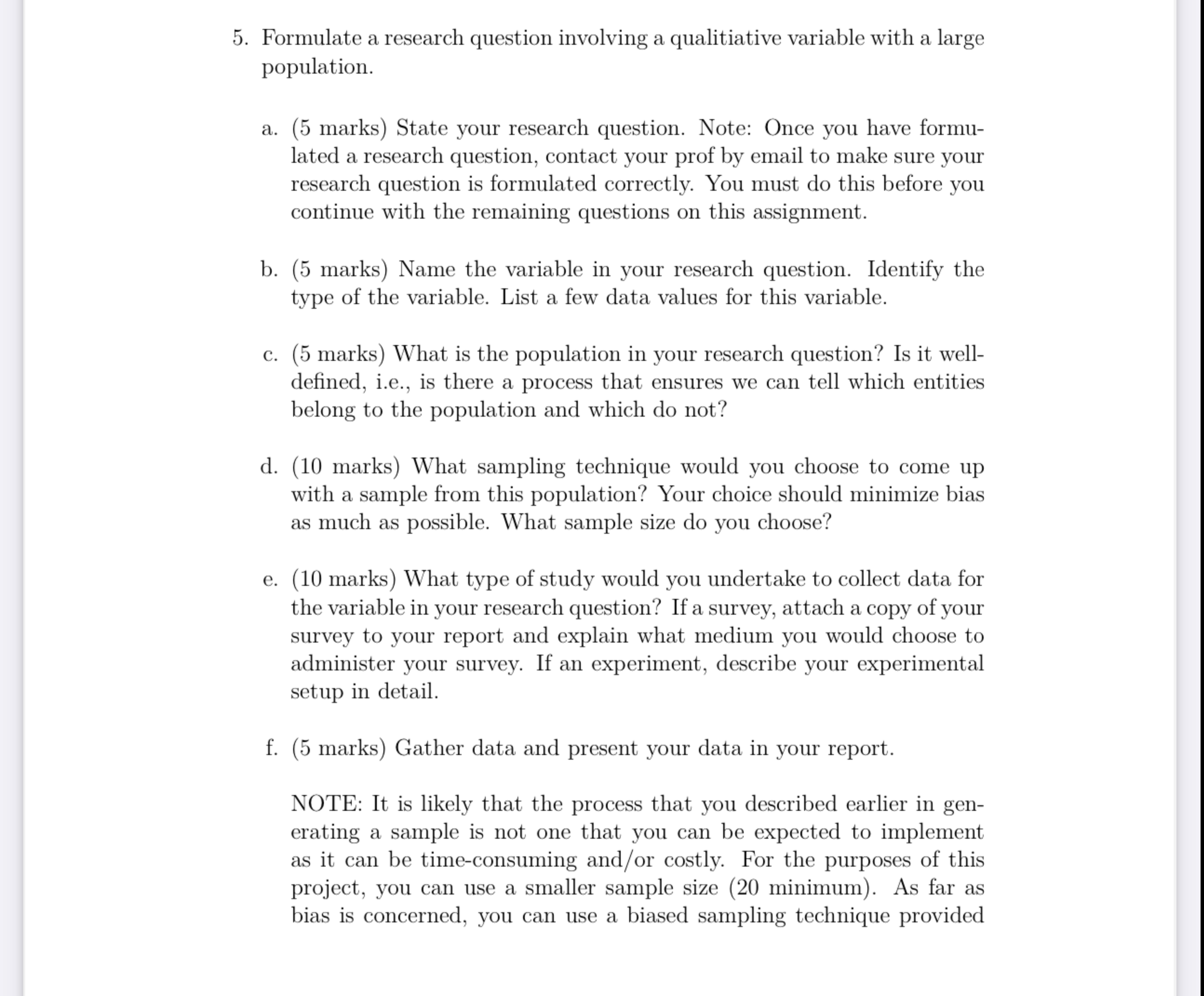 Solved Formulate a research question involving a | Chegg.com
