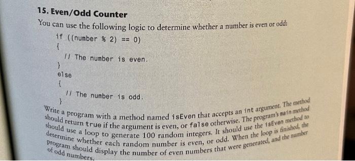 Solved 15. Even/Odd Counter You can use the following logic | Chegg.com