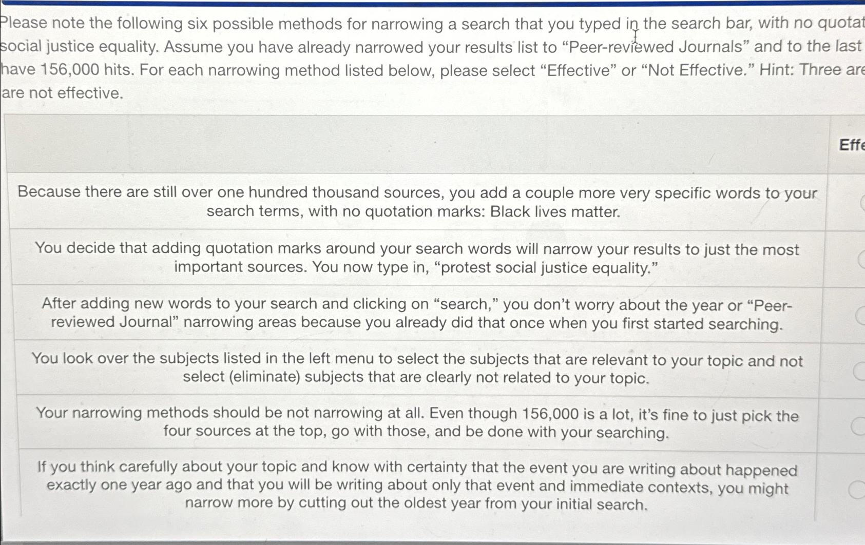 Solved Please note the following six possible methods for | Chegg.com