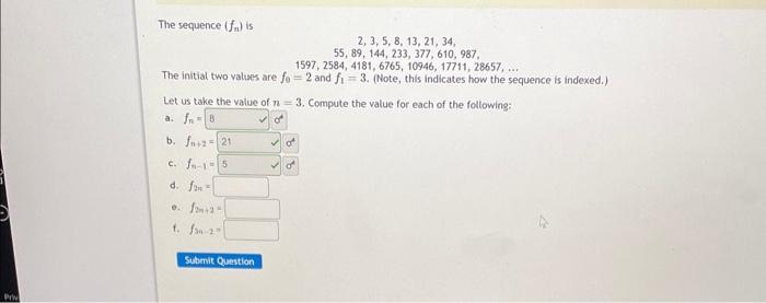 Solved The sequence (fn) is | Chegg.com