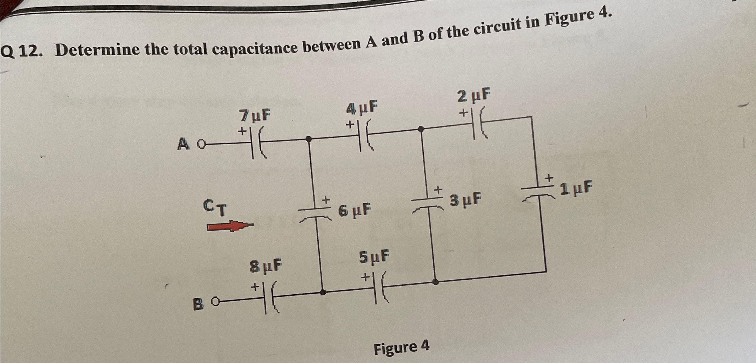 Solved Q 12. ﻿Determine the total capacitance between A and | Chegg.com