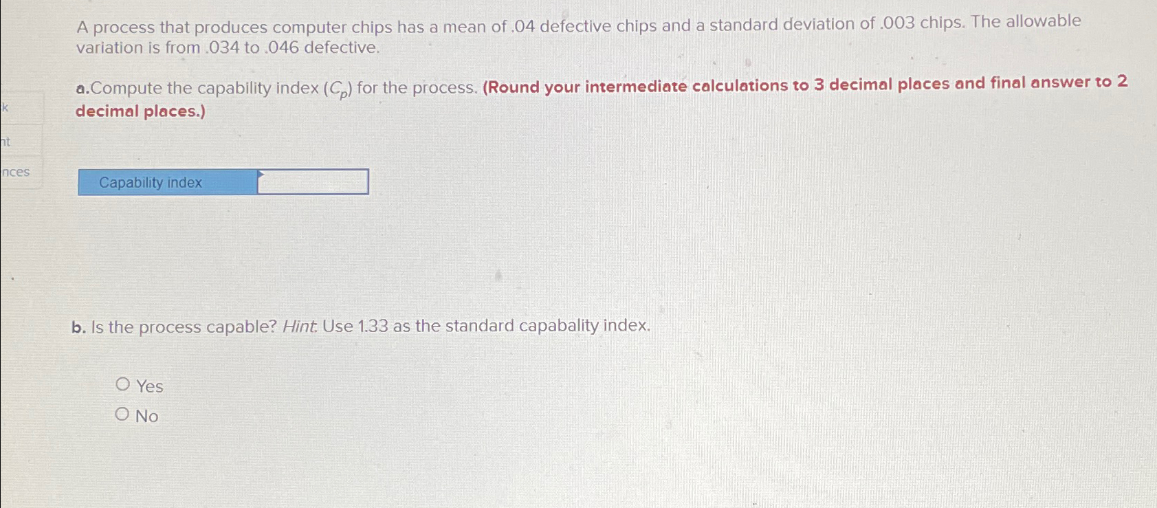 Solved A process that produces computer chips has a mean of | Chegg.com