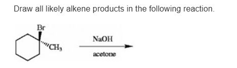 Solved 1.Draw all likely alkene products in the following | Chegg.com