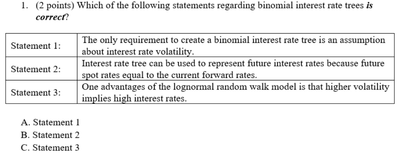 Solved 2 ﻿points ﻿which Of The Following Statements