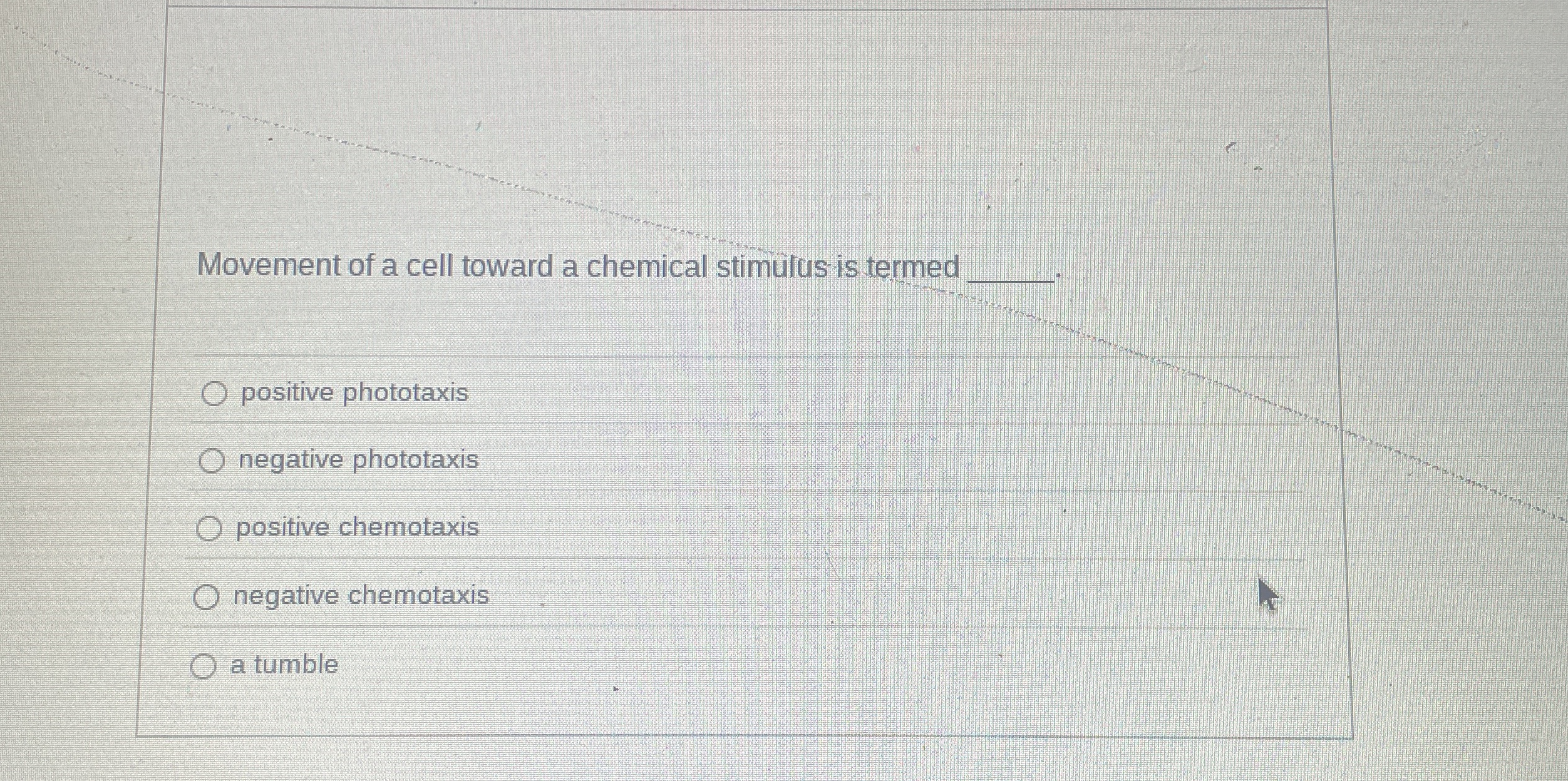 Solved Movement of a cell toward a chemical stimulus is | Chegg.com