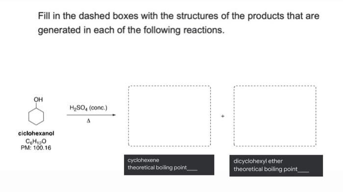 Solved Fill in the dashed boxes with the structures of the | Chegg.com