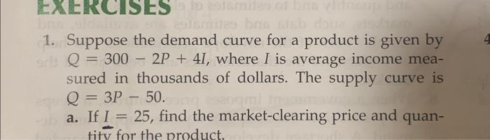 Solved 1. Suppose the demand curve for a product is given by | Chegg.com