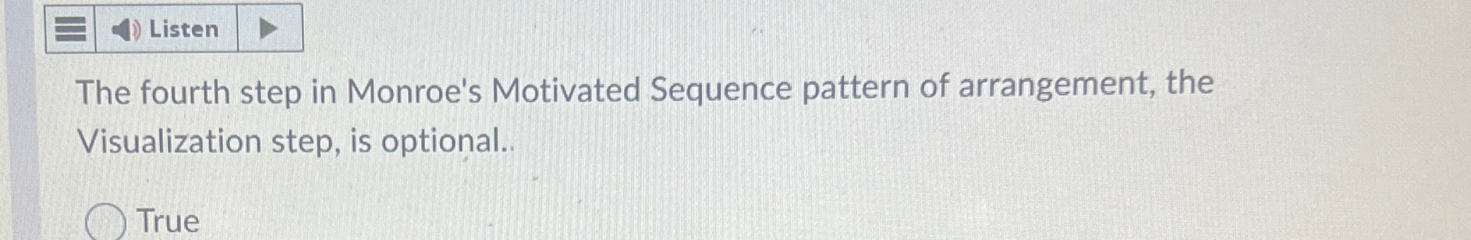 Solved ListenThe fourth step in Monroe's Motivated Sequence | Chegg.com