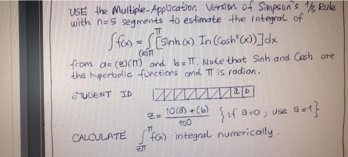 Solved TT USE the Multiple-Application Version of Simpson's | Chegg.com