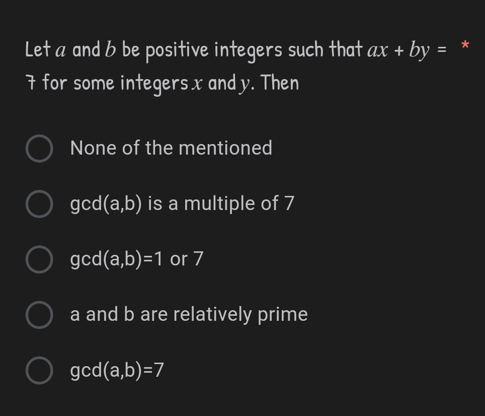 Solved Let a and b be positive integers such that ax + by - | Chegg.com