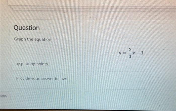 Solved ous Question Graph the equation by plotting points. | Chegg.com