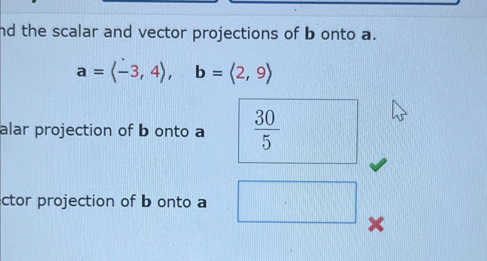 Solved The Scalar And Vector Projections Of B ﻿onto