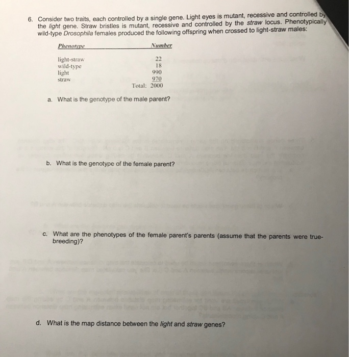 6. Consider two traits, each controlled by a single | Chegg.com