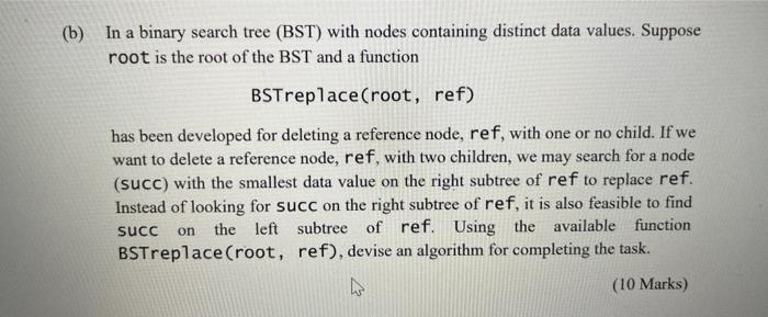 Solved In a binary search tree (BST) with nodes containing | Chegg.com