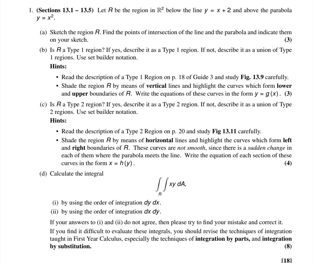 Solved (Sections 13.1 - 13.5) ﻿Let R ﻿be the region in R2 | Chegg.com