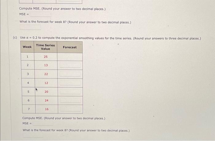 Solved Consider the following time series data. (a) | Chegg.com