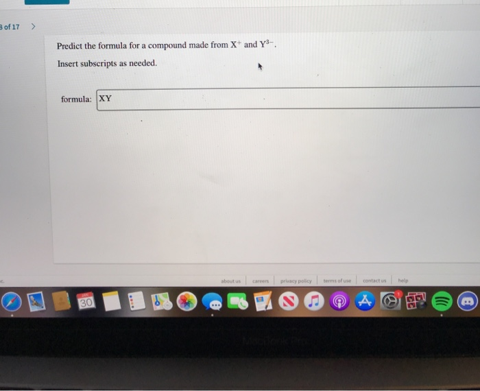 Solved 3 of 17 > Predict the formula for a compound made | Chegg.com