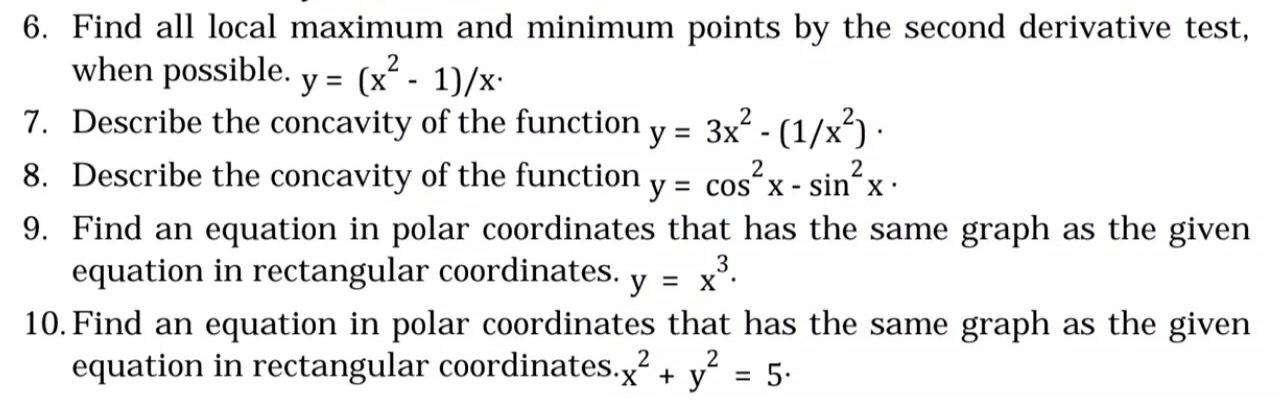 Solved 2 6. Find all local maximum and minimum points by the | Chegg.com