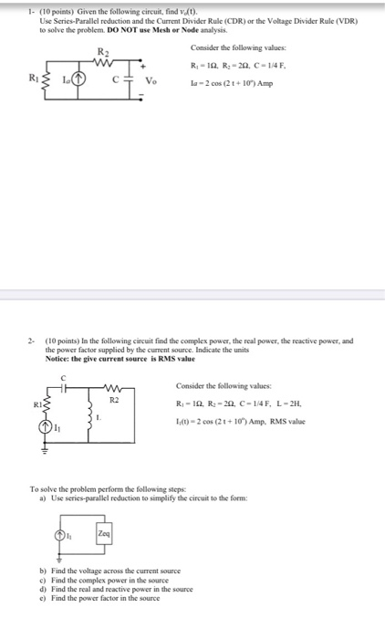 Solved 1- (10 points) Given the following circuit, find | Chegg.com
