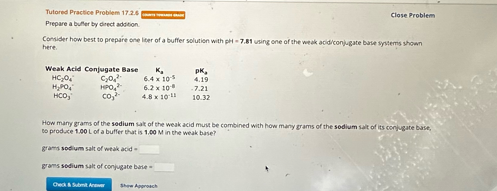 Solved Tutored Practice Problem 17.2.6Close ProblemPrepare a | Chegg.com