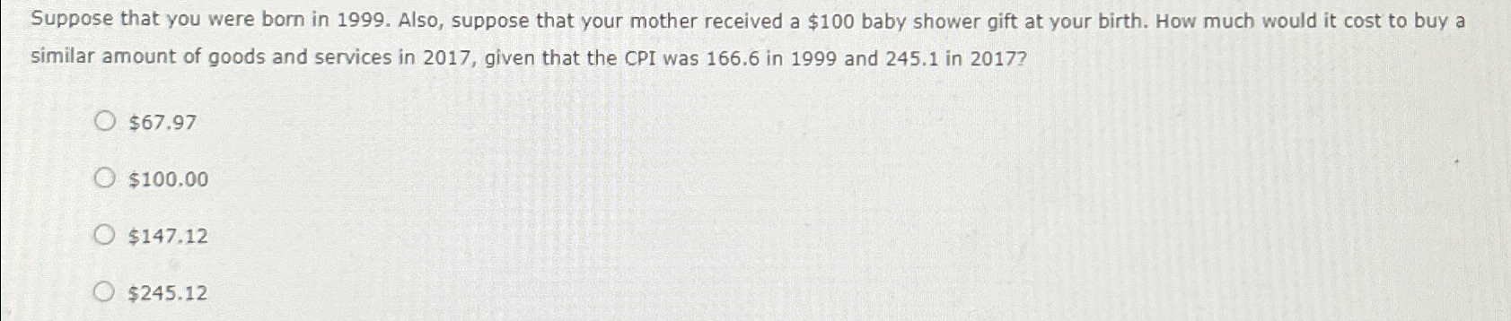 Solved Suppose that you were born in 1999 . ﻿Also, suppose | Chegg.com