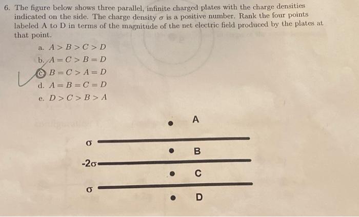 Solved 6. The figure below shows three parallel, infinite | Chegg.com