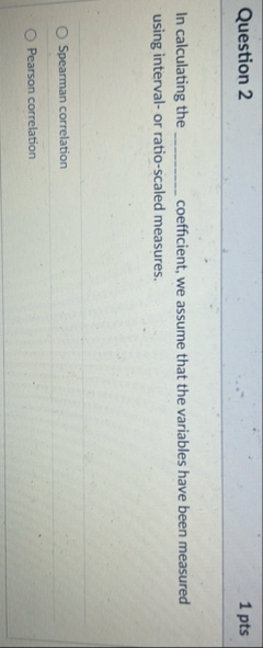 Solved Question 21 ﻿ptsIn calculating the ﻿coefficient, we | Chegg.com