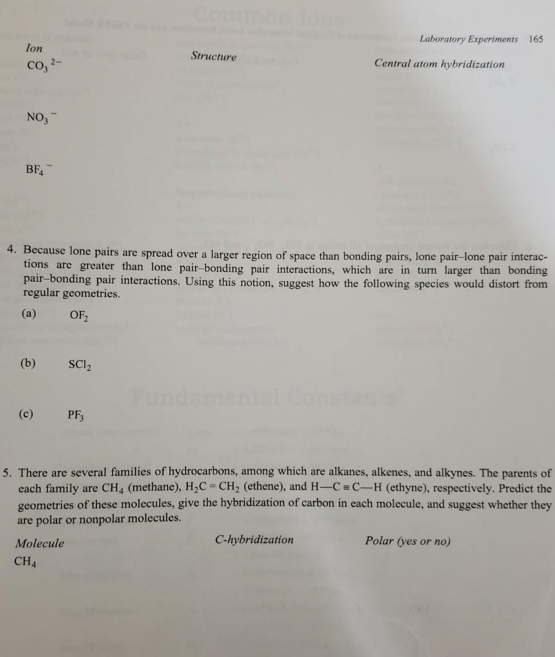 Solved Laboratory Experiments 165 lon Structure CO, 2- | Chegg.com