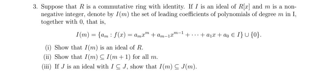 Solved Suppose that R is a commutative ring with identity. | Chegg.com