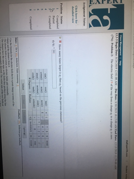 Solved the Expert TA.com Student, kolby Class Management | | Chegg.com
