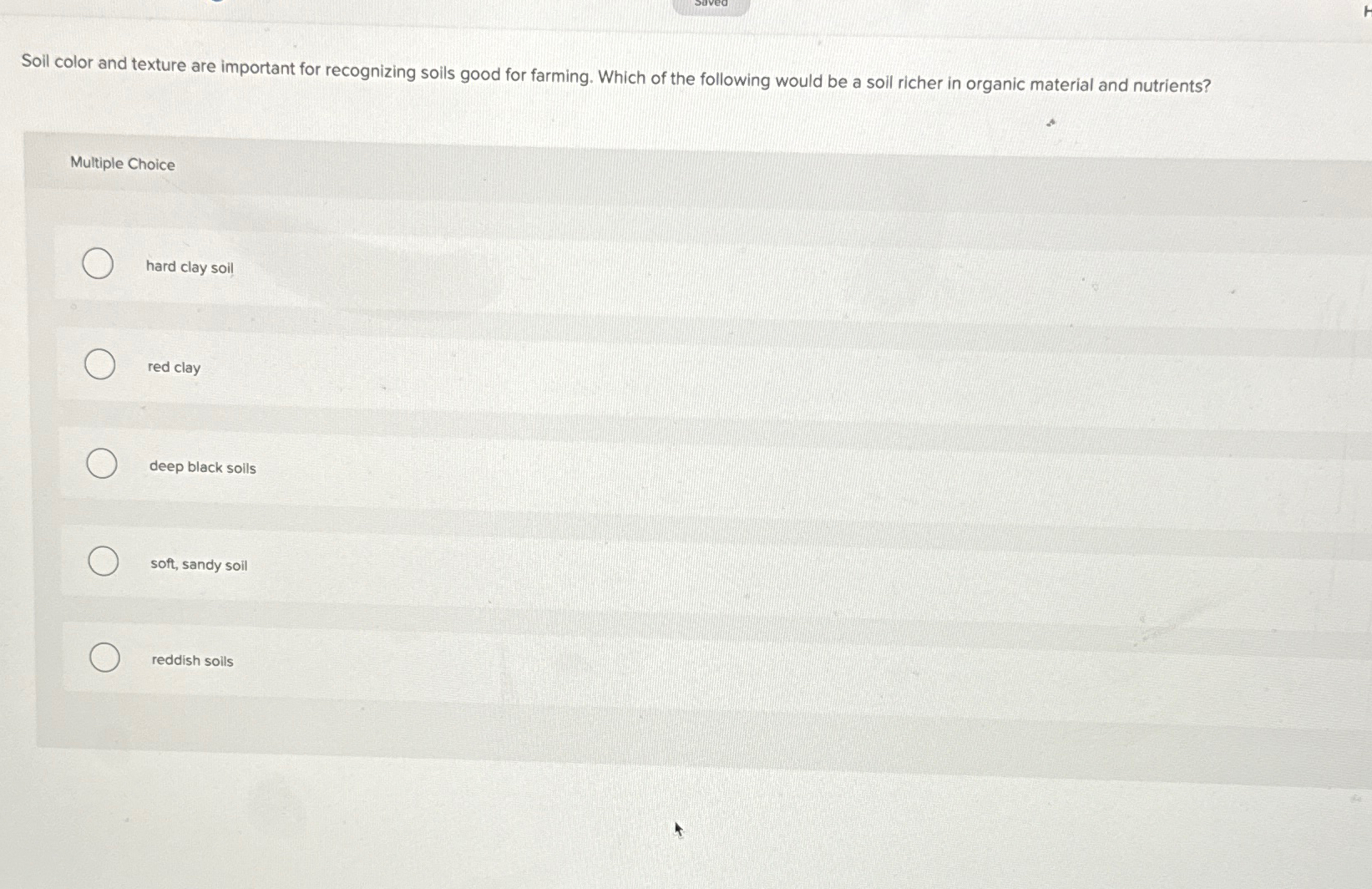 Solved Soil color and texture are important for recognizing | Chegg.com