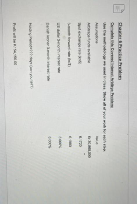 Solved Chapter 6 Practice Problem Complete this Covered | Chegg.com