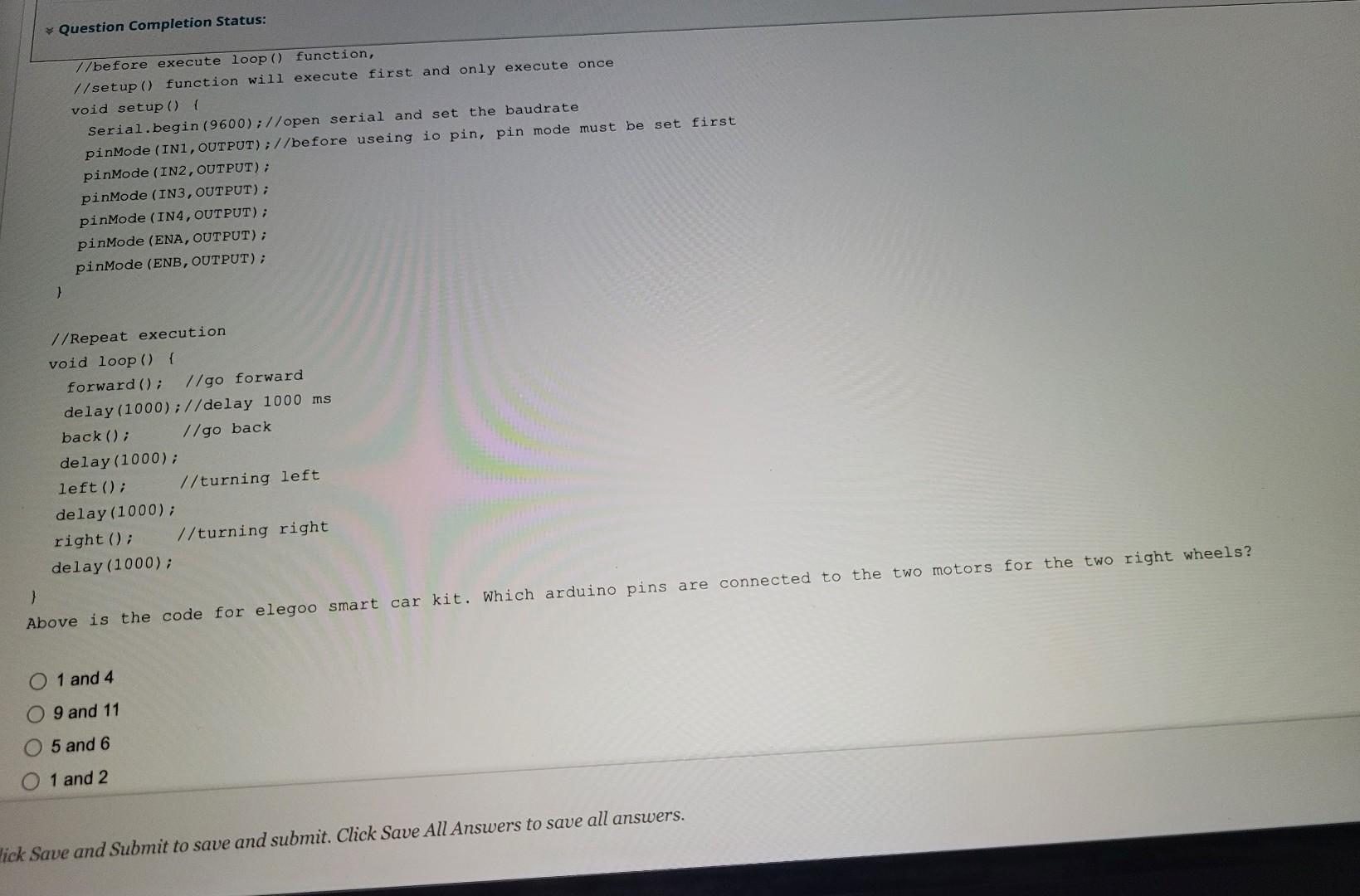 Solved / define 1.298n module Io Pin \#define ENA 5 \#define | Chegg.com