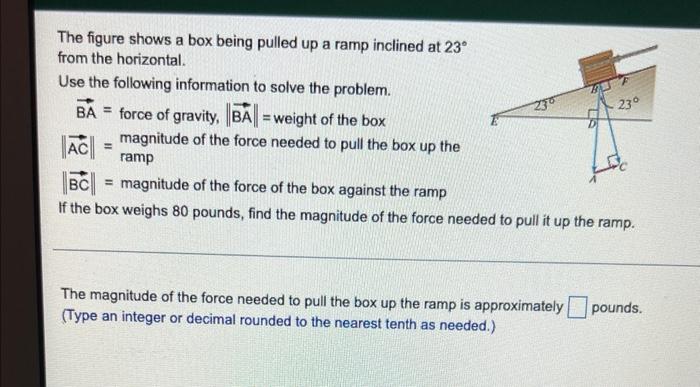 Solved The figure shows a box being pulled up a ramp | Chegg.com