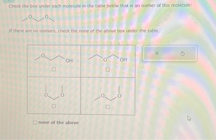 Solved Check the box under each molecule in the table below | Chegg.com