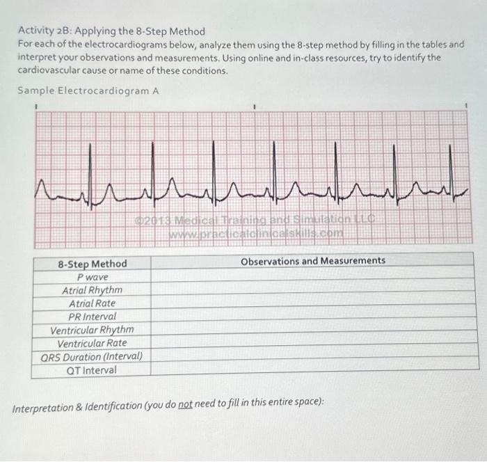 Solved Activity 2B: Applying the 8-Step Method For each of | Chegg.com