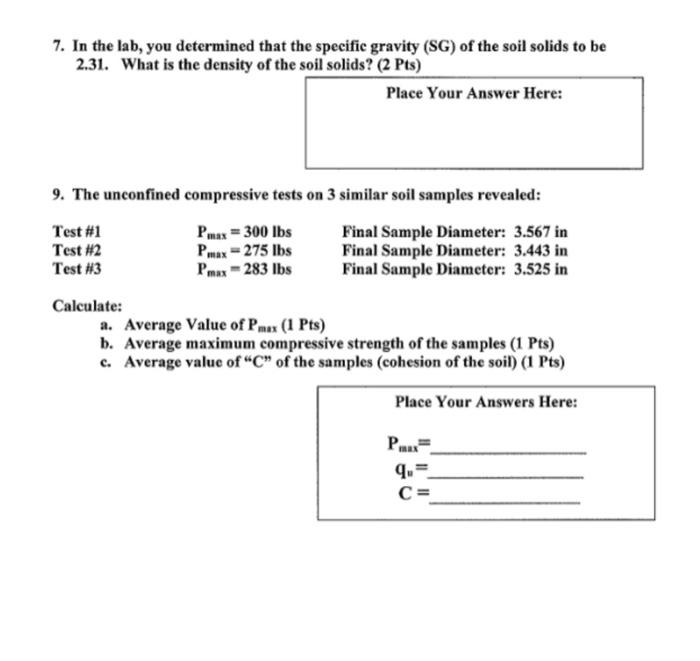 Solved 7. In the lab, you determined that the specific | Chegg.com