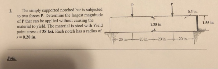 Solved The simply supported notched bar is subjected 1. to | Chegg.com