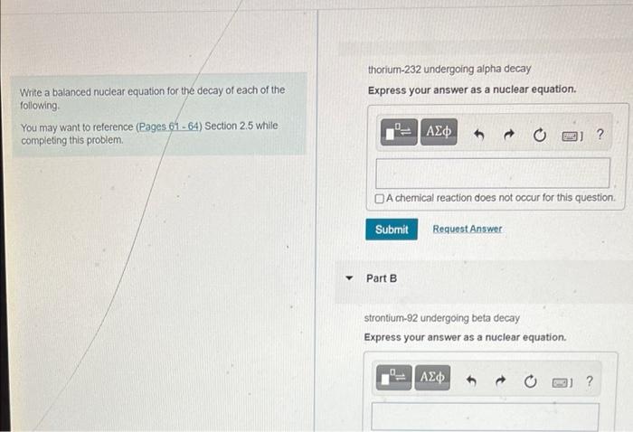 Solved thorium-232 undergoing alpha decay Express your | Chegg.com