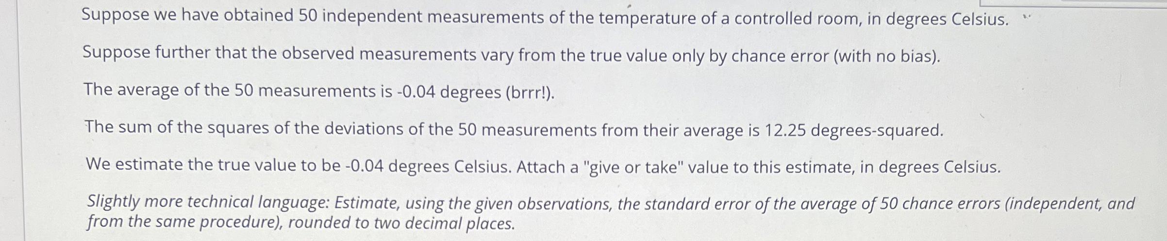 Solved Suppose we have obtained 50 ﻿independent measurements | Chegg.com