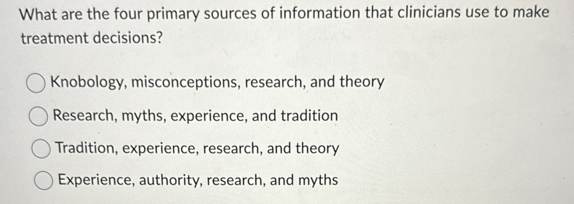 Solved What are the four primary sources of information that | Chegg.com