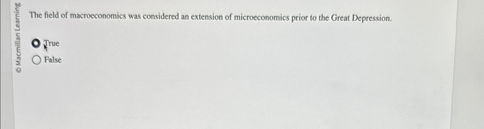 Solved The field of macroeconomics was considered an | Chegg.com