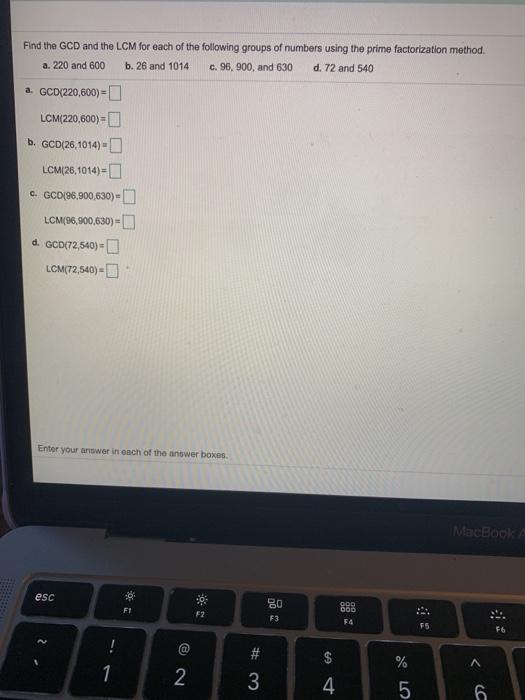 Solved Find the GCD and the LCM for each of the following | Chegg.com