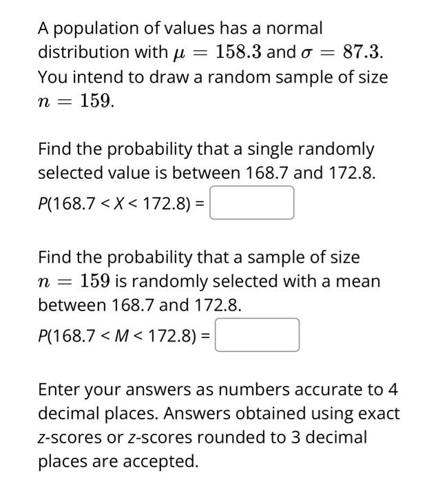 Solved A population of values has a normal distribution with | Chegg.com