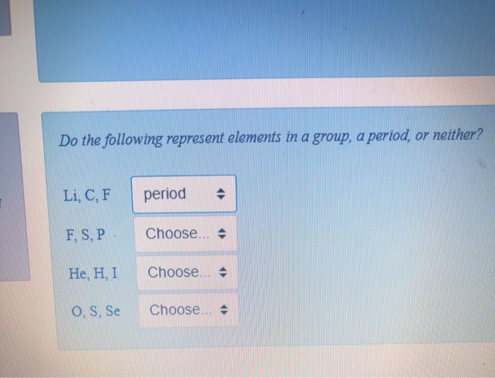 Solved Do The Following Represent Elements In A Group A