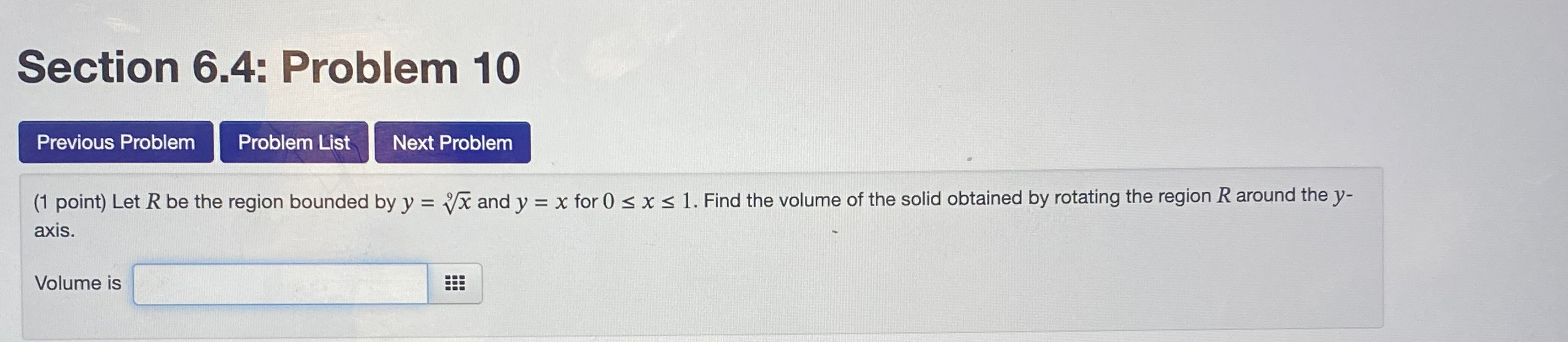 Solved Section 6.4: Problem 10(1 ﻿point) ﻿Let R ﻿be the | Chegg.com