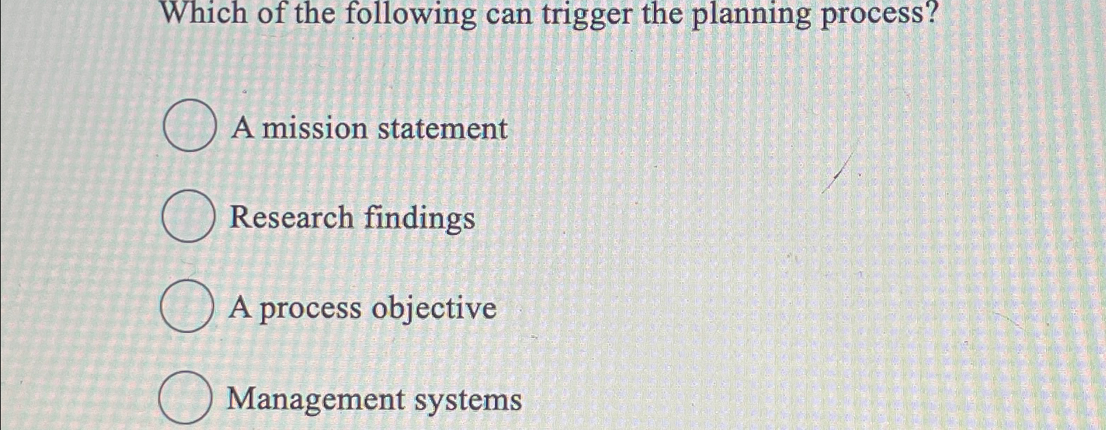 Solved Which of the following can trigger the planning | Chegg.com