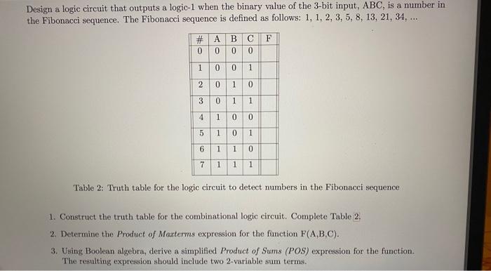 Solved Design A Logic Circuit That Outputs A Logic 1 When 9854