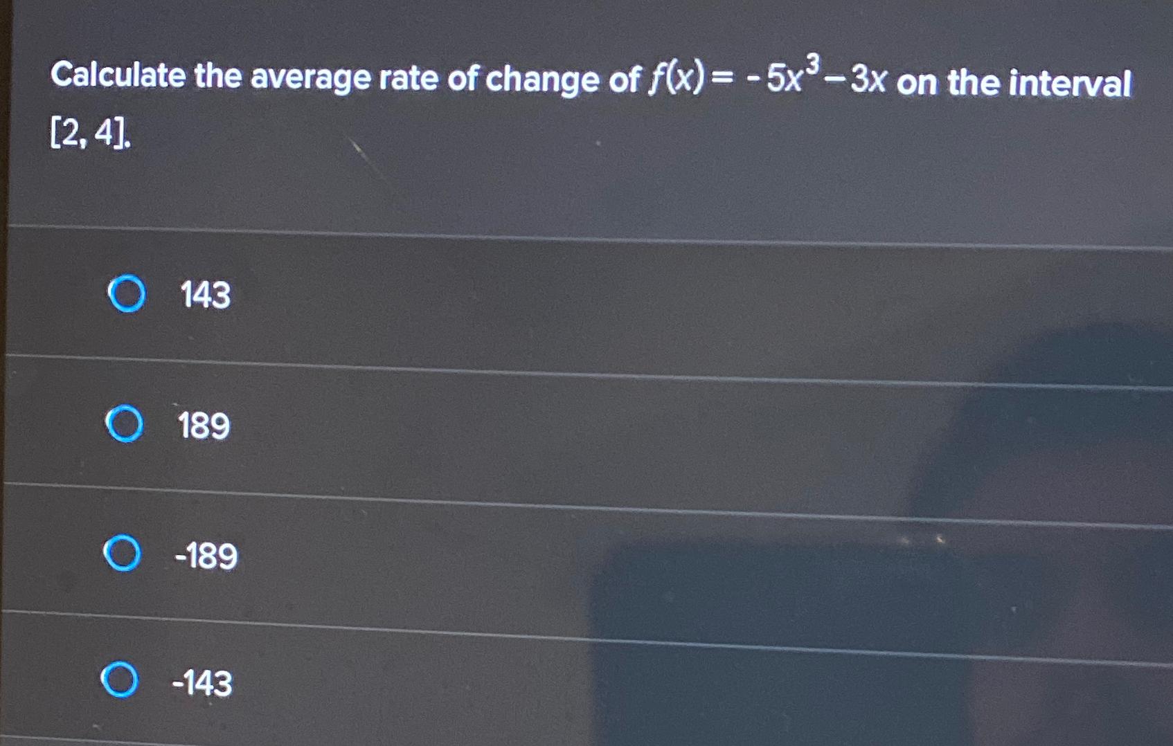 Solved Calculate the average rate of change of f(x)=-5x3-3x | Chegg.com